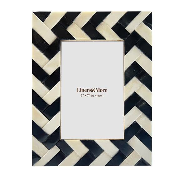 Braided Black & White | Bone & Resin Frame 5x7 – Hamilton & Murray Boutique